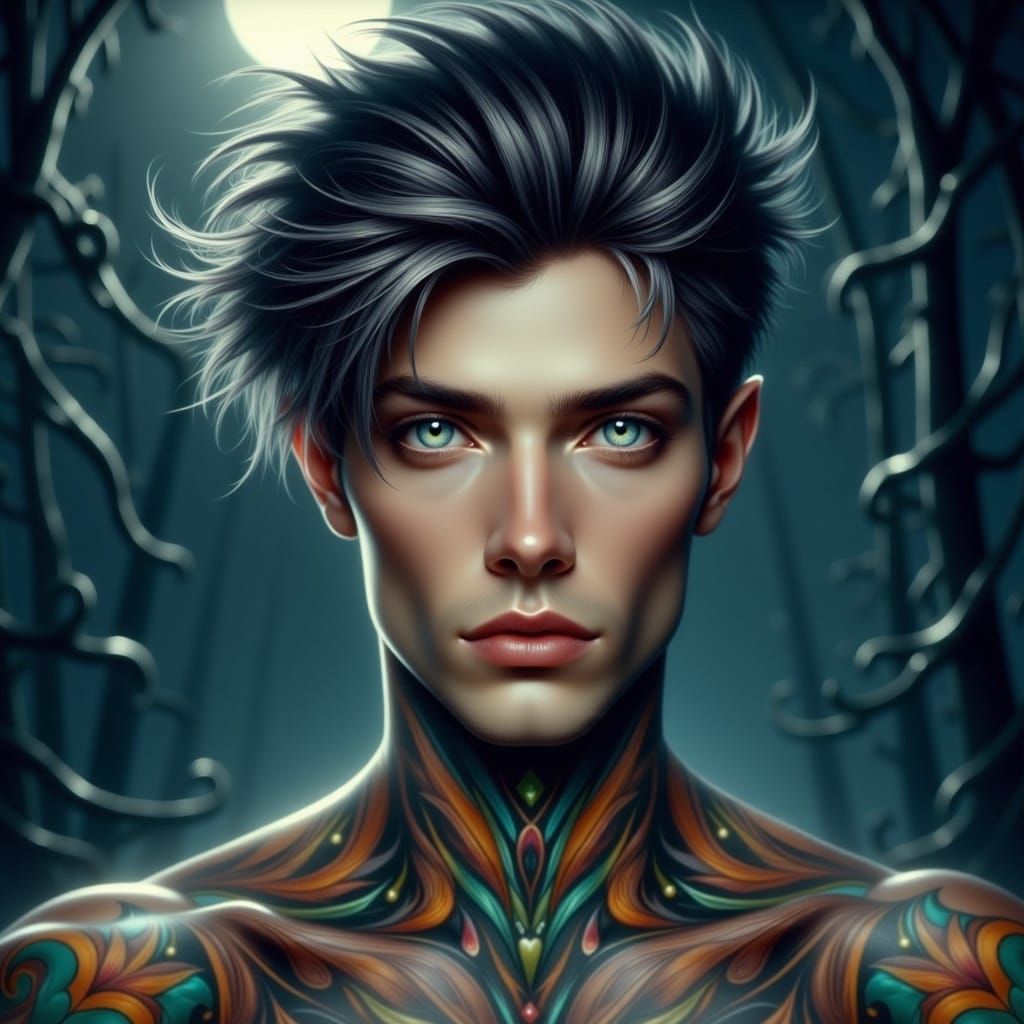 Androgynous Beautiful Handsome Man with a chiseled square jawline where ...