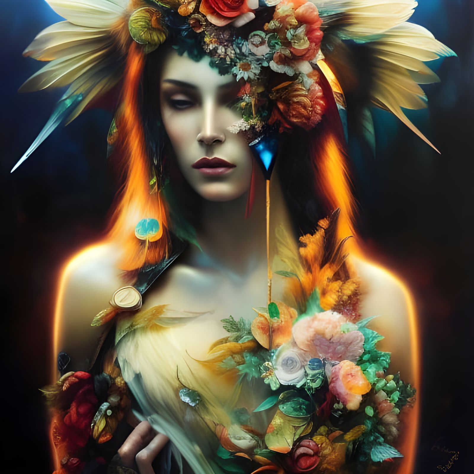 "Quiet Volcano" beauty portrait - AI Generated Artwork - NightCafe Creator