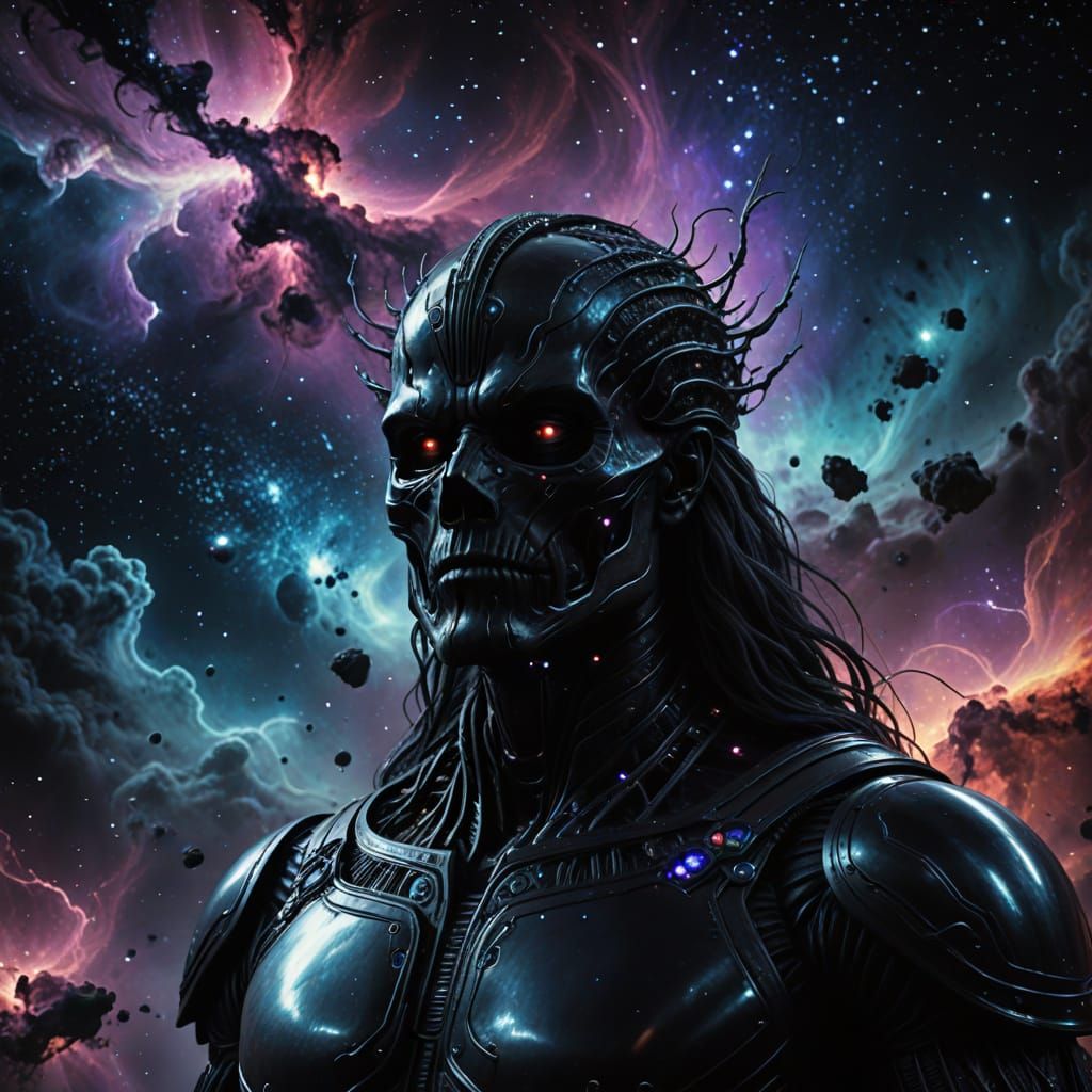 Cosmic Charon Nebula in H.R. Giger's Surrealist St... - AI Art