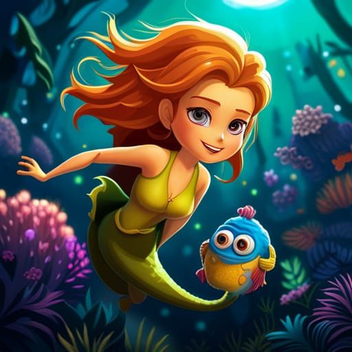 Happy Mermaid - AI Generated Artwork - NightCafe Creator