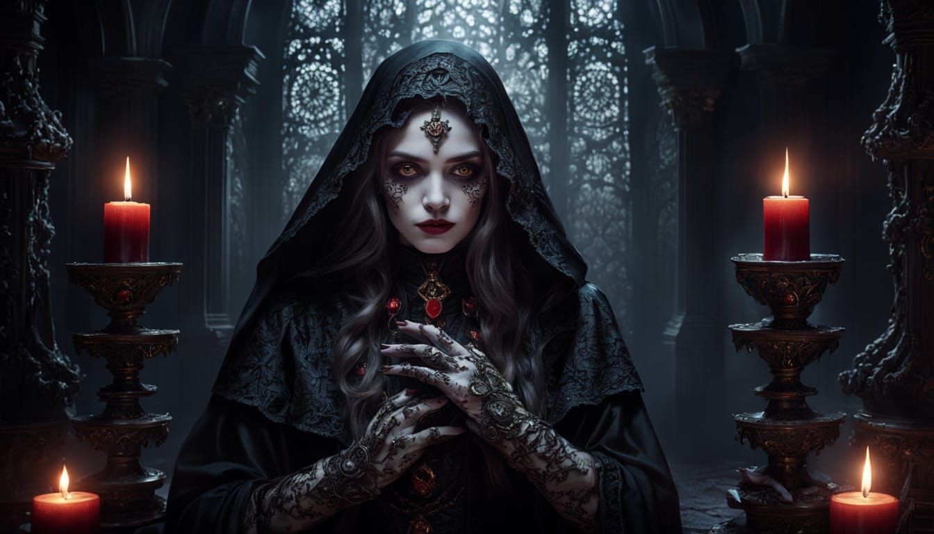 Surreal Vampire Priestess in Dark Romantic Occult ... - AI Art