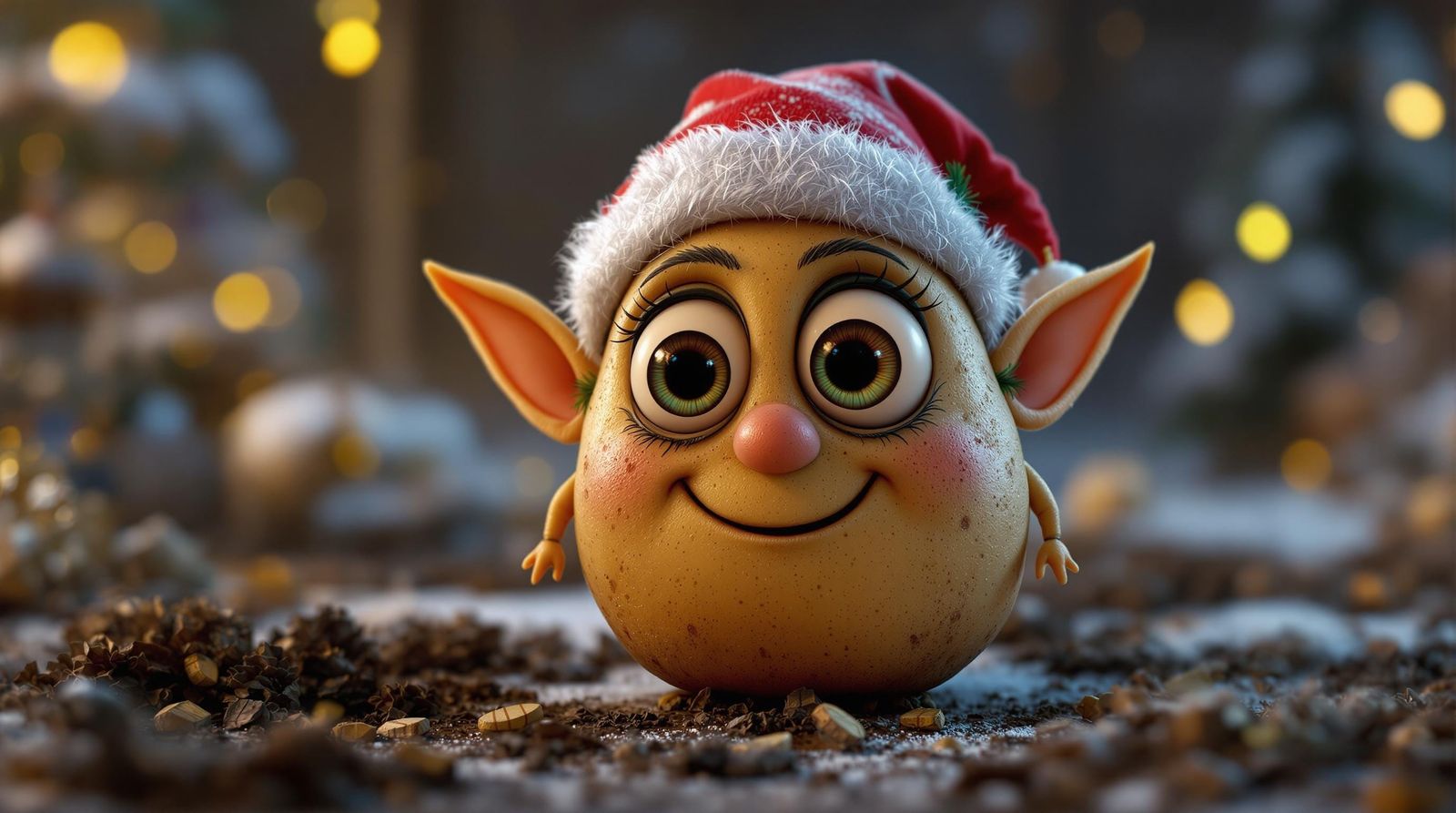 Spuddy the Elf - Surreal Christmas Potato Elf in Hyper-Reali...