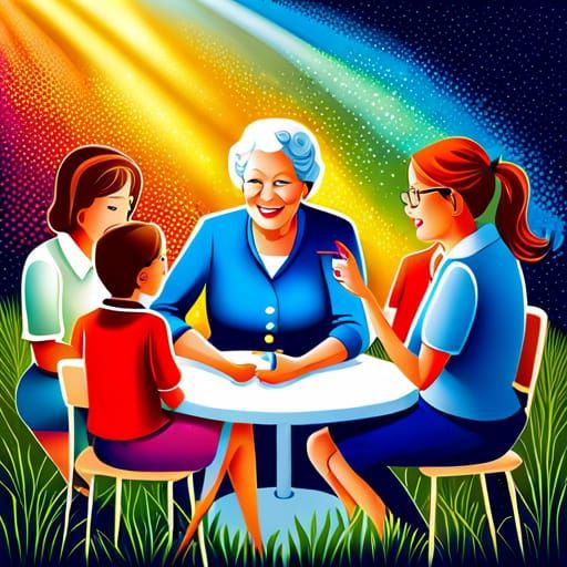 Generational wisdom shared - AI Generated Artwork - NightCafe Creator