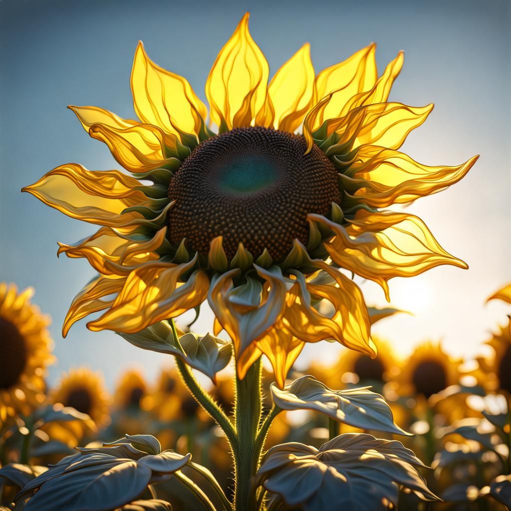 Luminous Sunflower - AI Generated Artwork - NightCafe Creator
