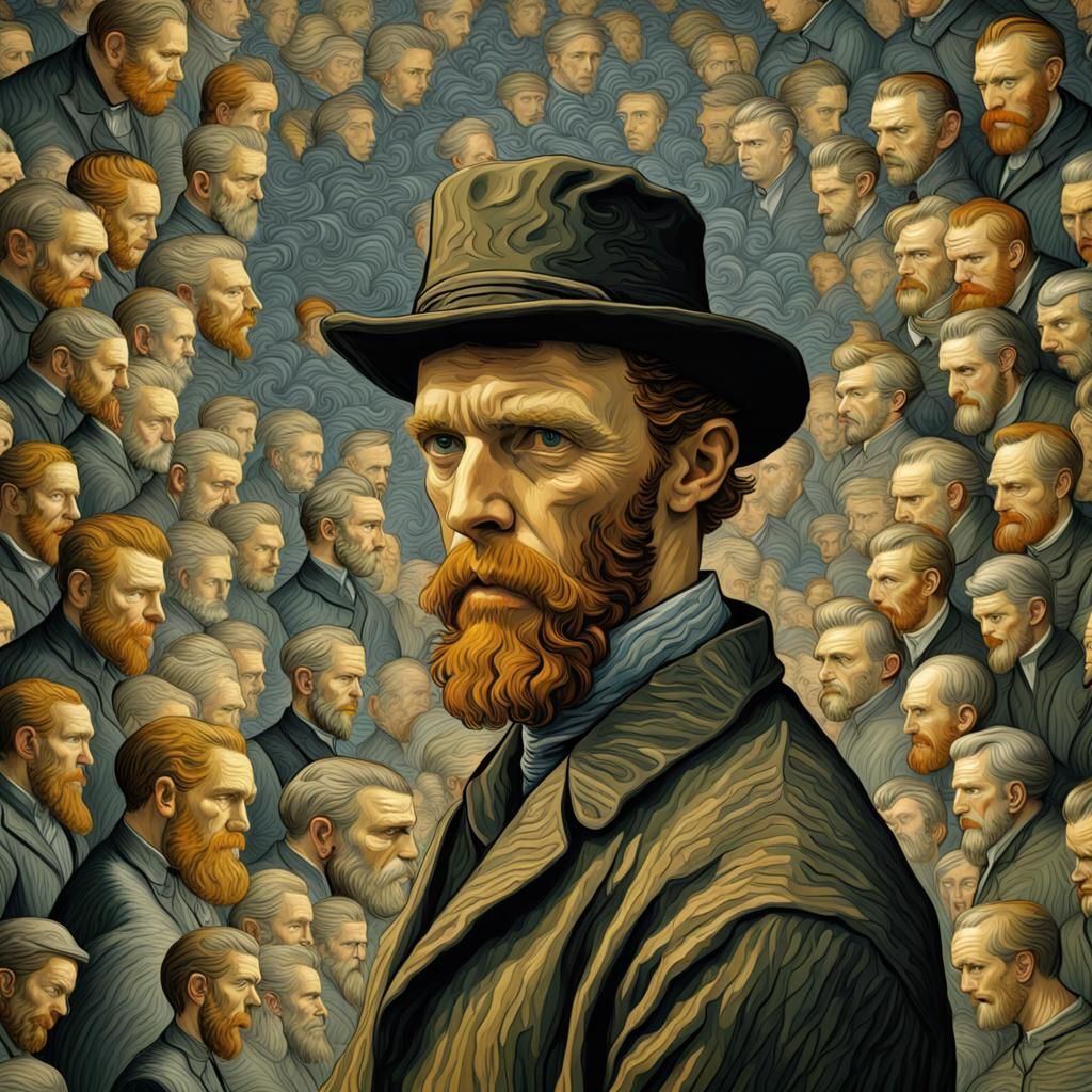 Vincent van Gogh realistic portrait in M. C. Escher style - AI ...