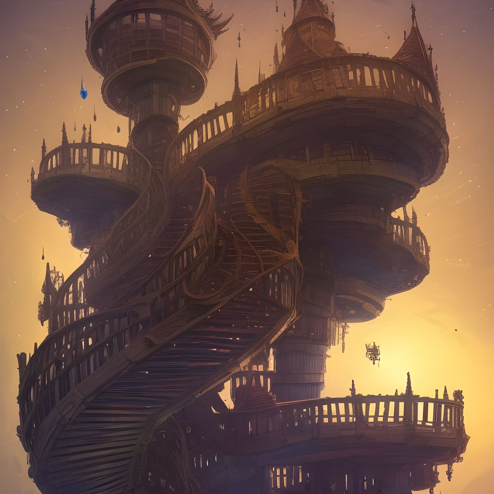 Wooden ladder castle - AI Generated Artwork - NightCafe Creator