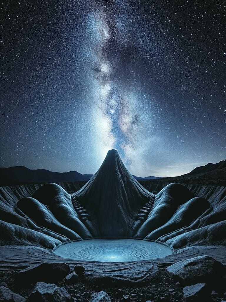 Freestanding Colossal Biolucent Sandworm in Dramatic Pause Vanishing ...