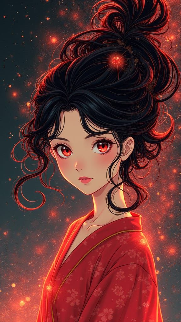 Enchanted Realism Anime Girl with Radiant Mystic E... - AI Art