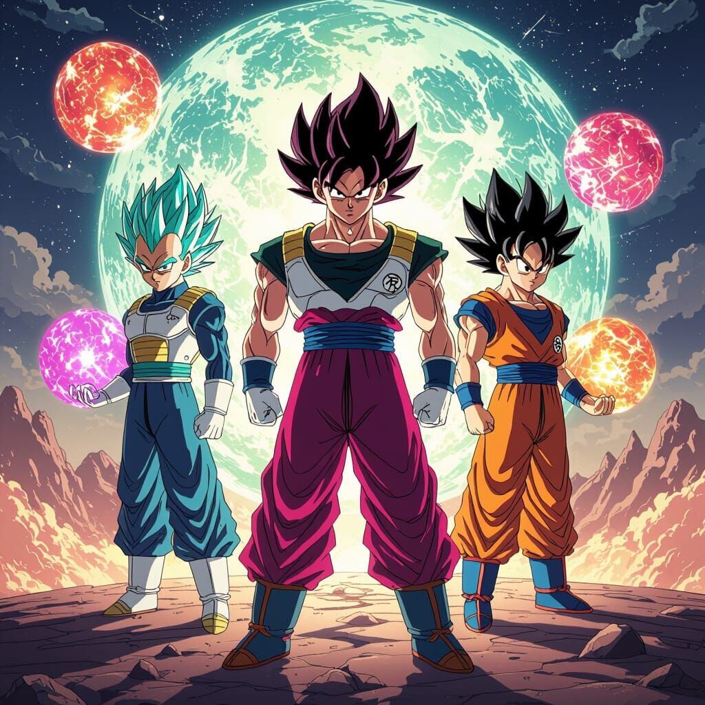 Epic Dragon Ball Z Scene in Dreamlike Anime Style - AI Art
