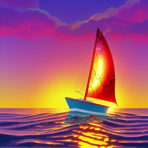 Surreal Pixar Concept Art of a Sequined Ocean with... - AI Art