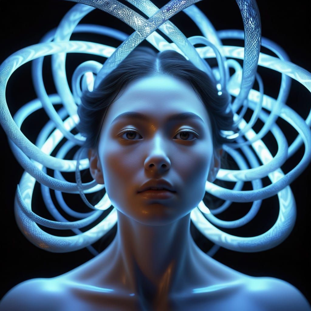 "Pearlessence" - Grotesquecore, close-up Floating figure with a full ...