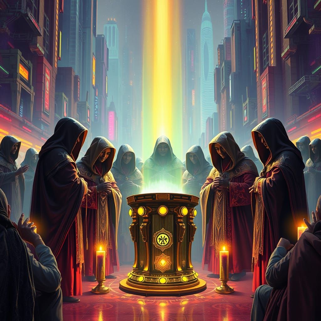 Glowing Betatron Generator in Futuristic Mystic Ce... - AI Art