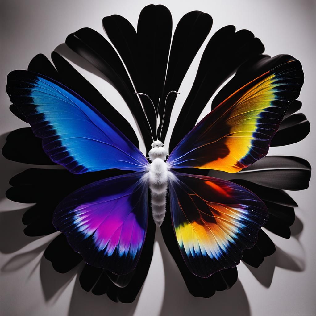 Surprise me Photogram of a rainbow multicoloered flower angel. with ...
