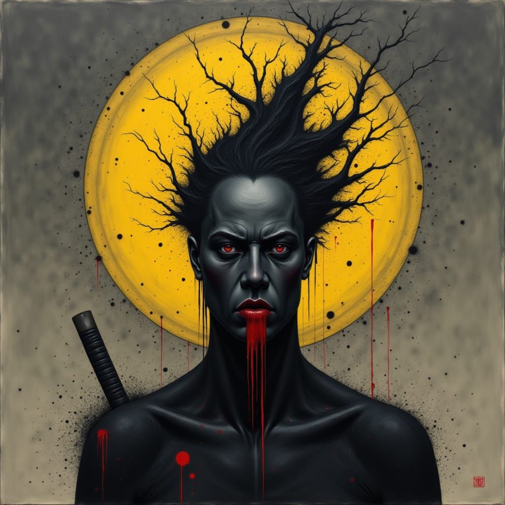 Surreal Samurai in a Cyberpunk Aesthetic - AI Art