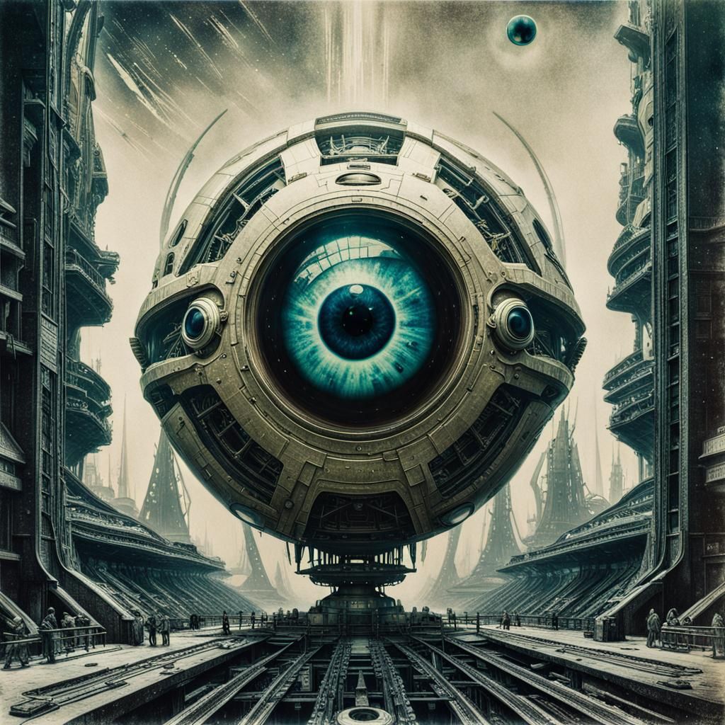 alien mechanical giant eyeball war machine II - AI Generated Artwork ...