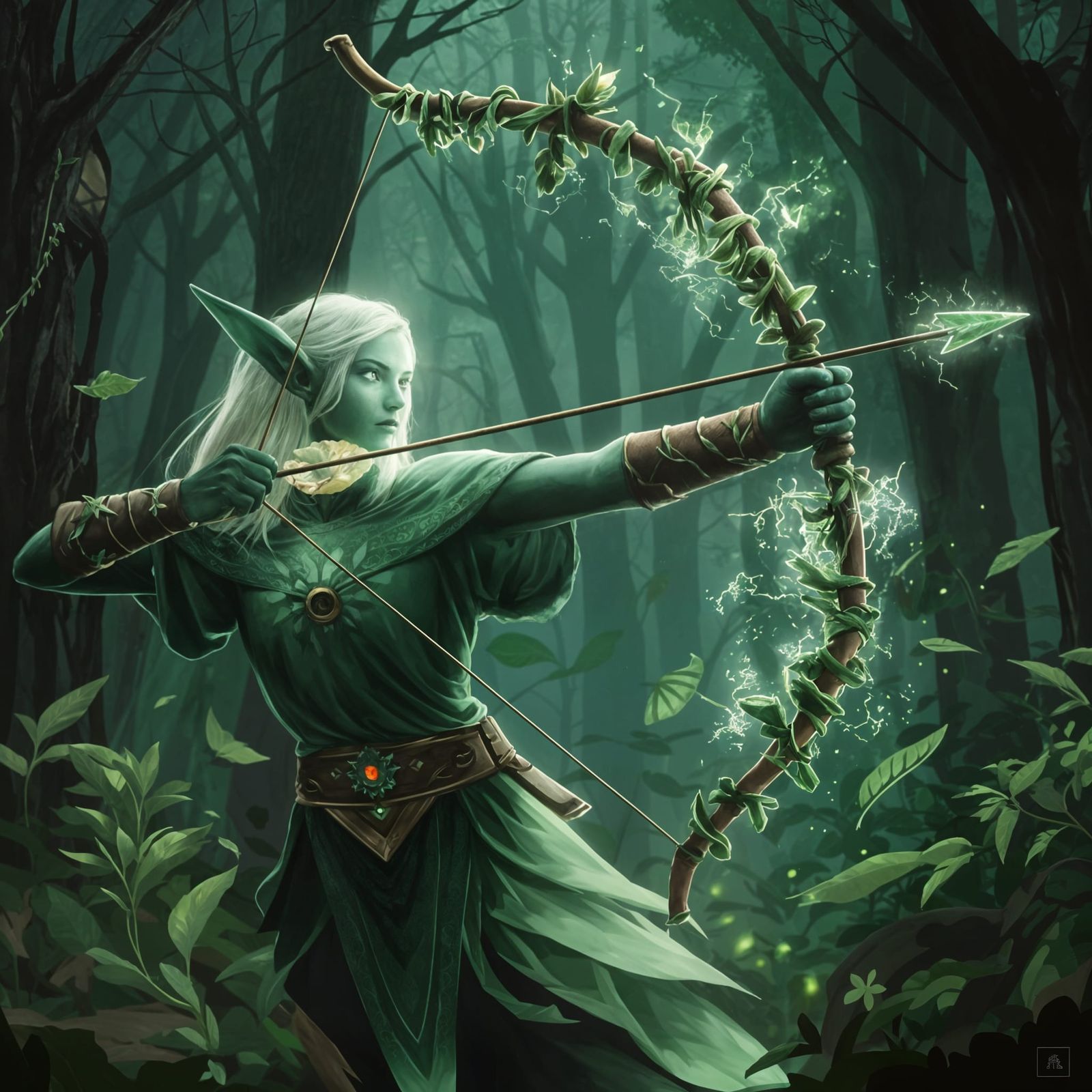 Emerald Elf archer - Emerald Elf Guardian of the Wild