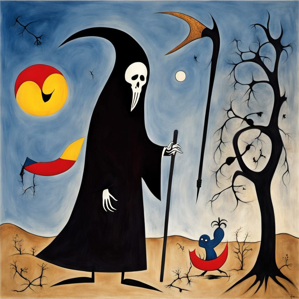 Grim Reaper (by Joan Miro) - Grim Reaper in Surrealist Art S...