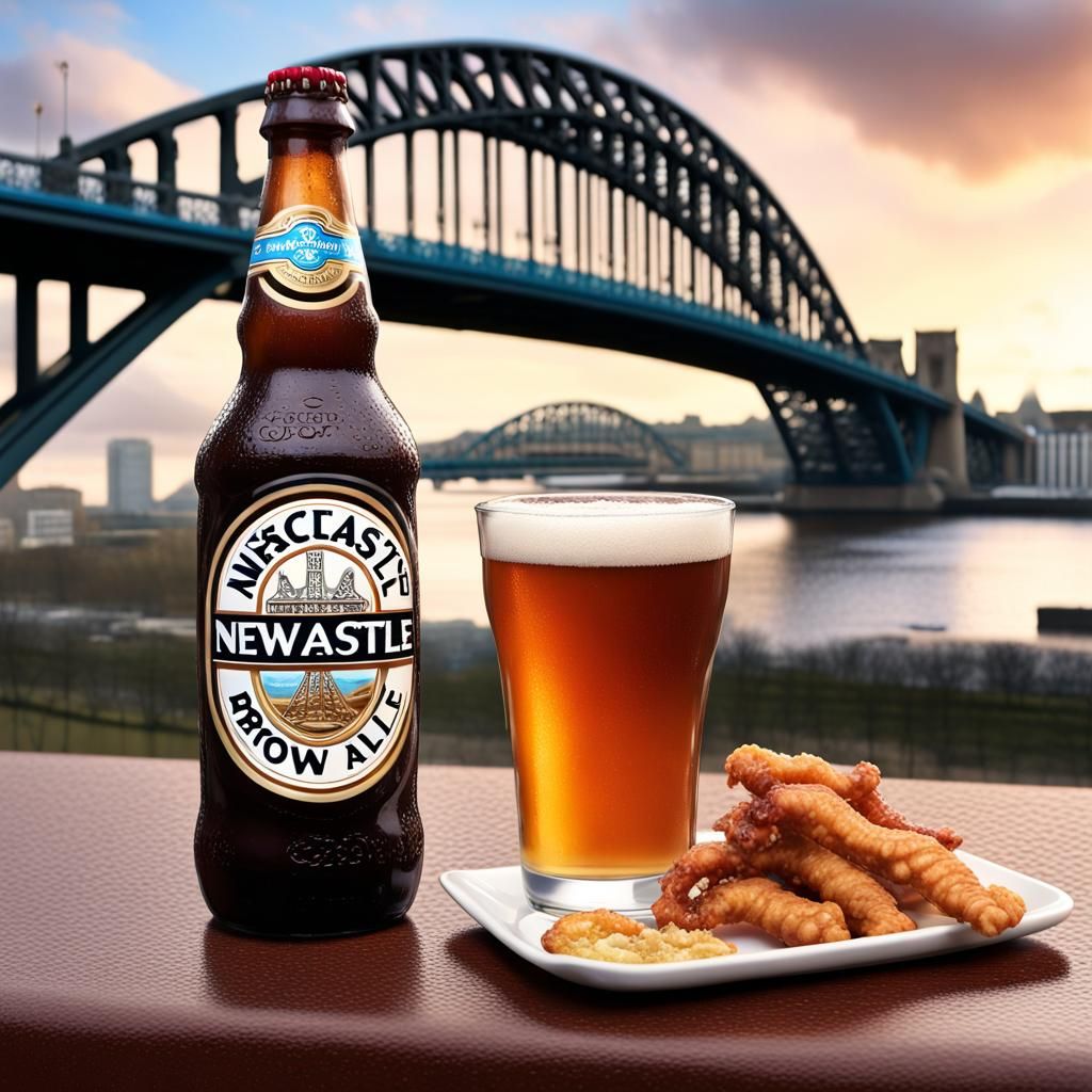 Bottle Of Newcastle Brown Ale, next to a Pint Glass of Newcastle Brown ...