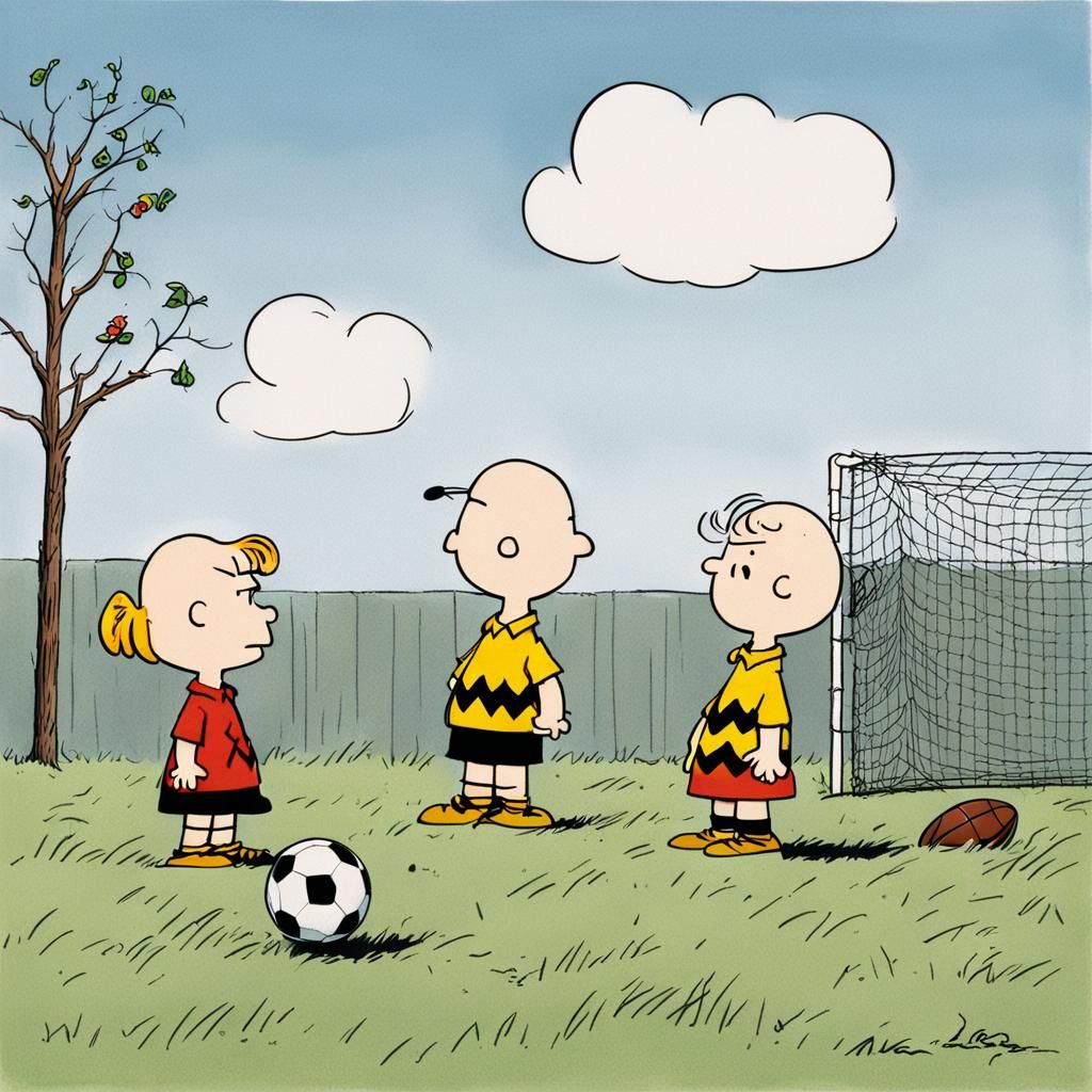 Charlie Brown misses the football and kicks Lucy instead, perfectly ...