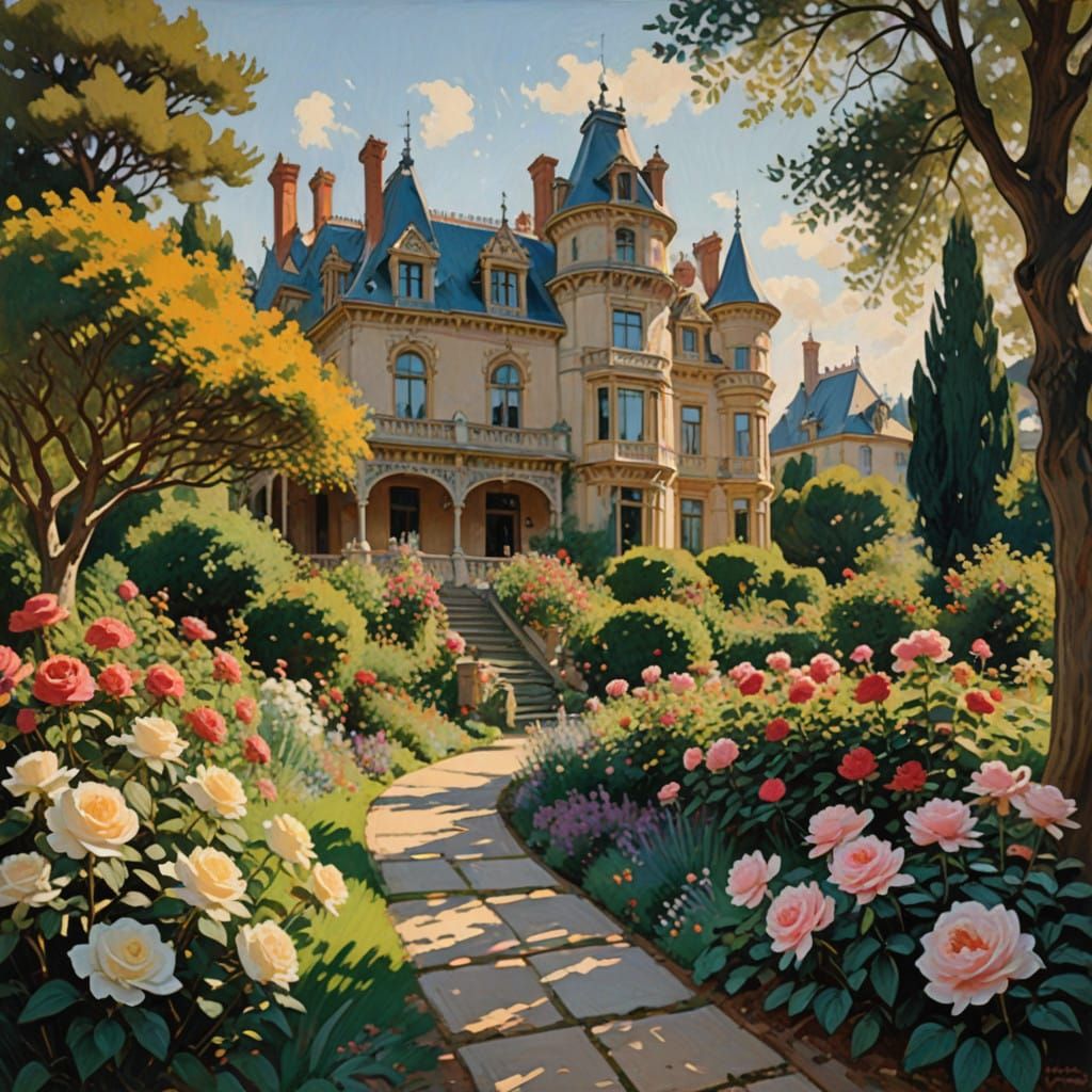 stunning visual interpretation of a Victorian-era landscape, featuring ...