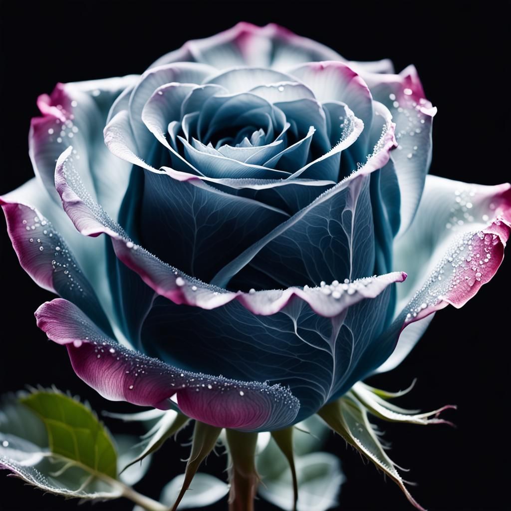 x-ray of a transparent rose, x-ray of a rose shows the entire structure ...