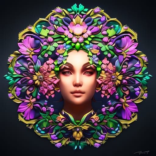 Mandala portrait - AI Generated Artwork - NightCafe Creator