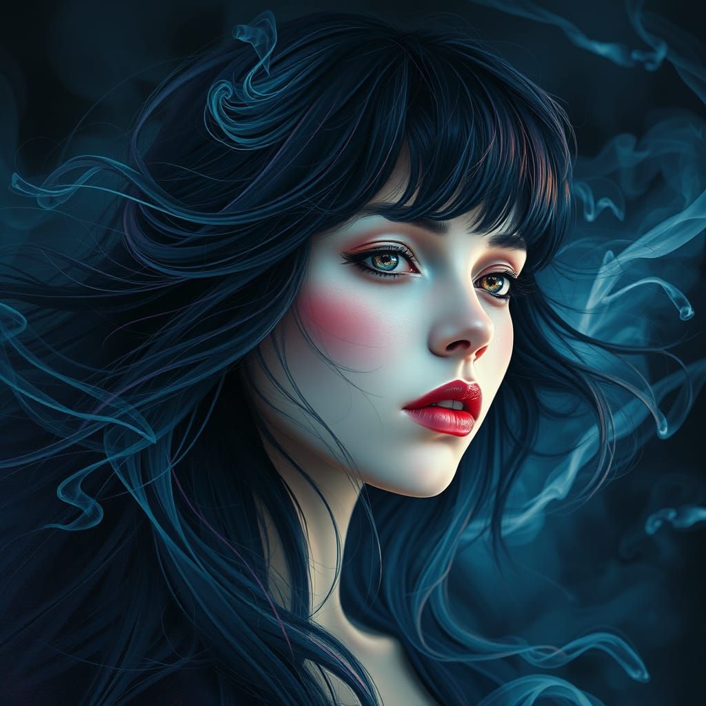 Ethereal Air Elemental Goddess in Smoky, Mystical ... - AI Art