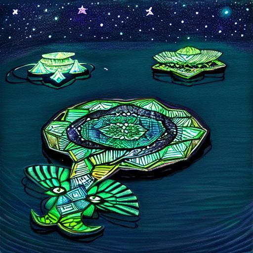 Bioluminescent Zentangle mash up trial - AI Generated Artwork ...