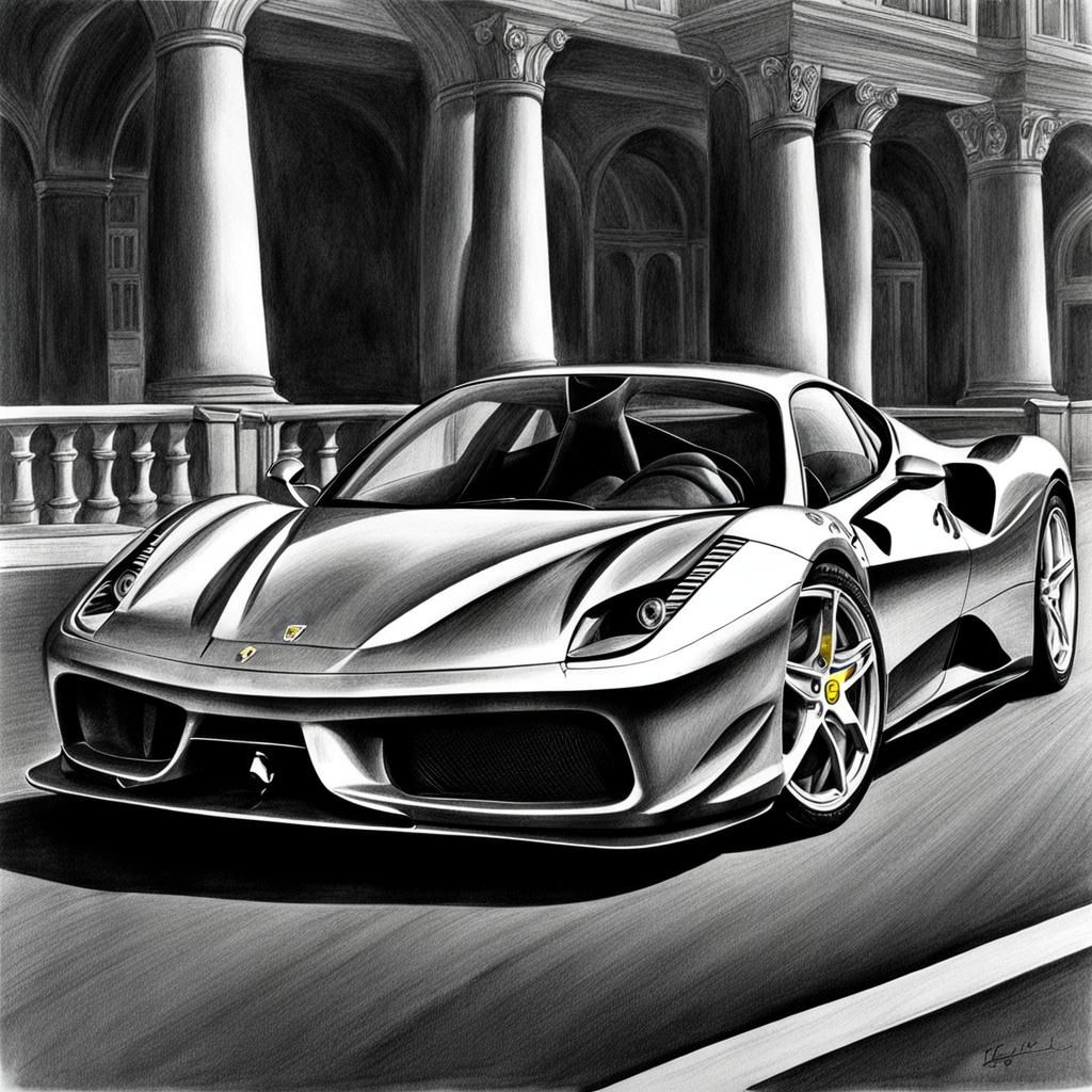 Ferrari drawing - AI Generated Artwork - NightCafe Creator