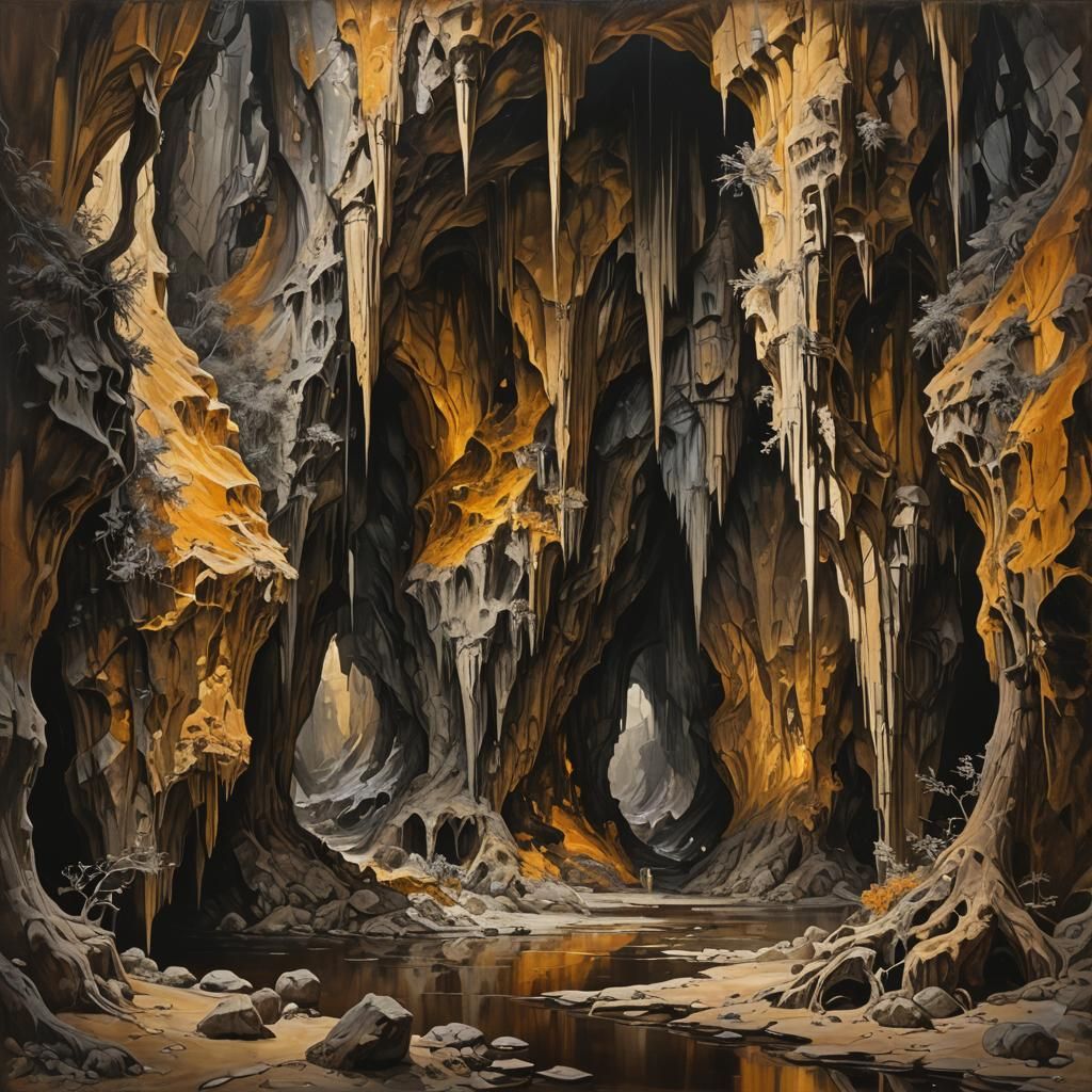 Amber Caves - AI Generated Artwork - NightCafe Creator