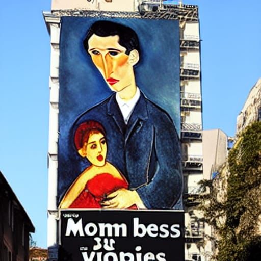 Vampires, Mice, and Whimsical Billboards in Artist... - AI Art