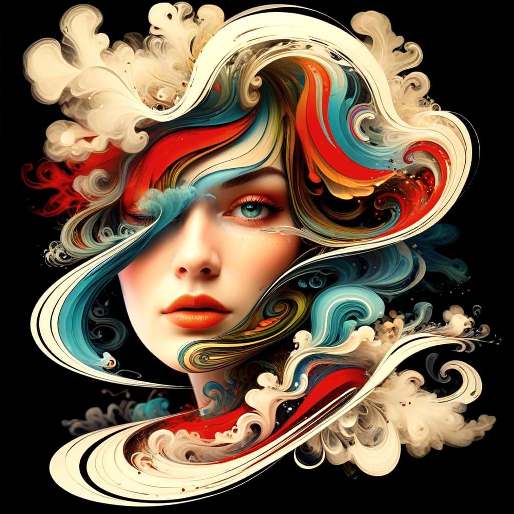 Feminine Chaos on the Edge of Australian Forest - AI Art