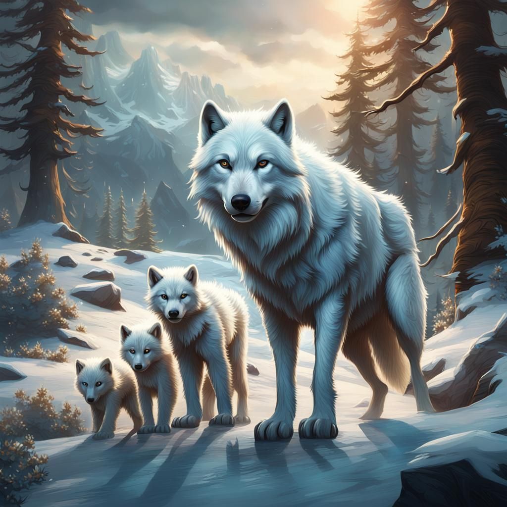 Wolf Family - AI Generated Artwork - NightCafe Creator
