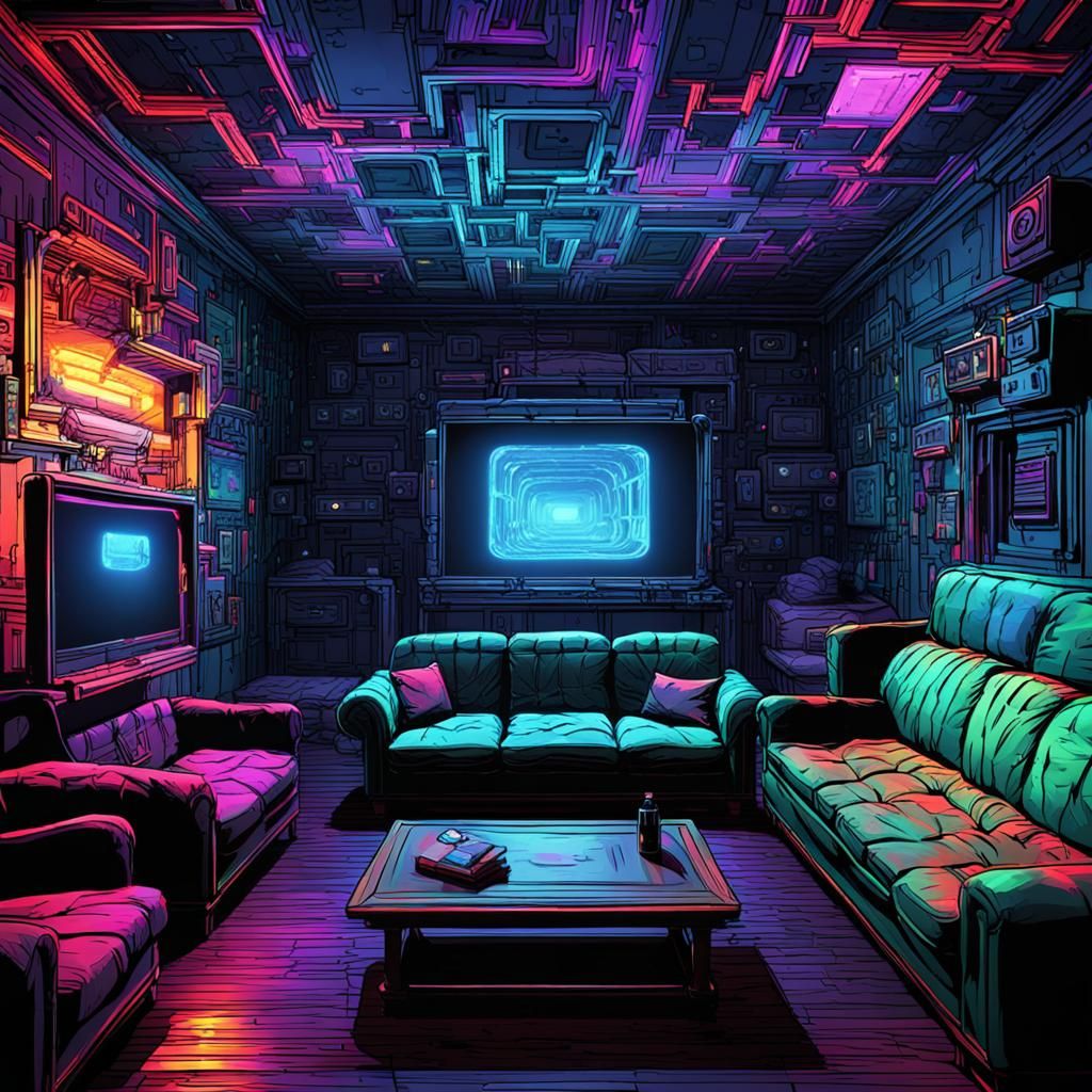 level 3: The Static room of vhs players - AI Generated Artwork ...