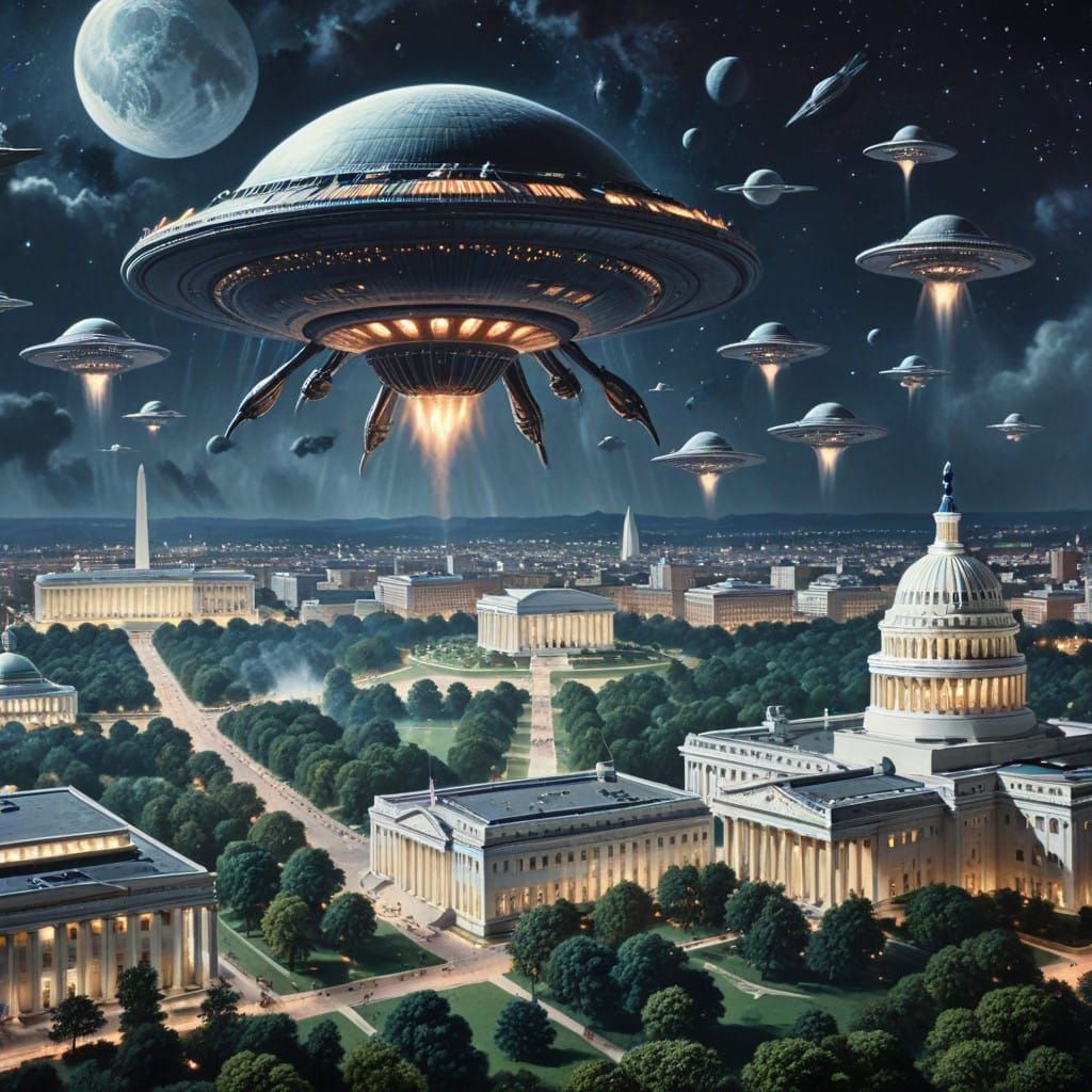 space aliens attack washington dc. 1950s