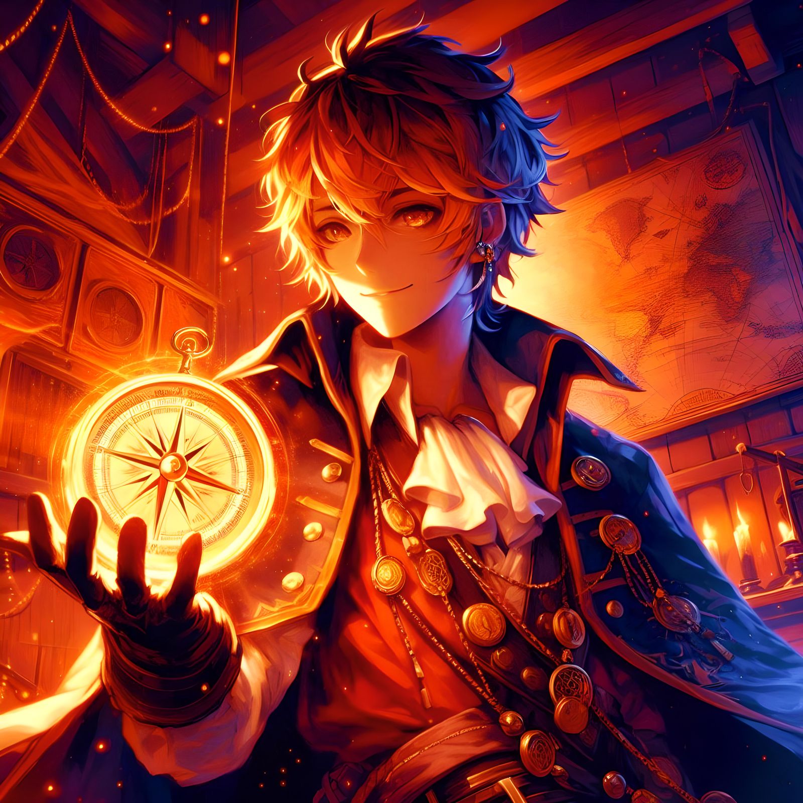 Captain Orion and the Amber Compass - AI Generated Artwork - NightCafe ...