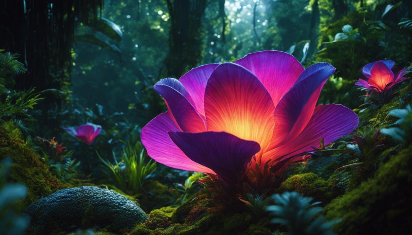 Exotic alien flowers - AI Generated Artwork - NightCafe Creator