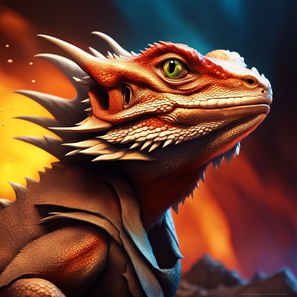 SMAUG the bearded dragon - AI Generated Artwork - NightCafe Creator