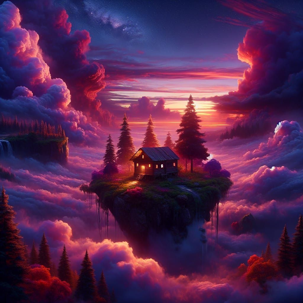 peaceful floating island 2 - Floating Island Oasis at Dusk i...