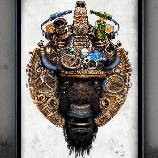 King Buffalo concept art psychedelic steampunk - AI Generated Artwork ...
