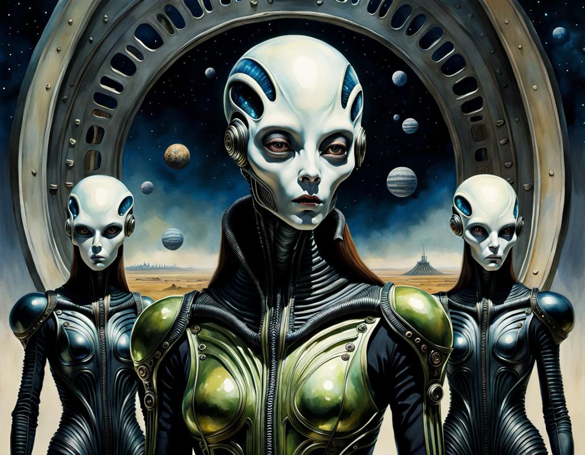 Stylish aliens - AI Generated Artwork - NightCafe Creator