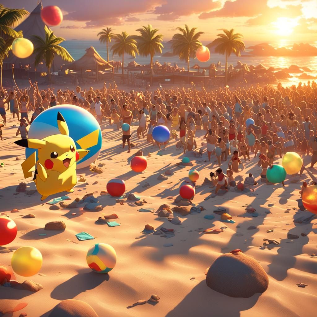 Pikachu - Pikachu Battles Glurak in Epic Sunset Showdown