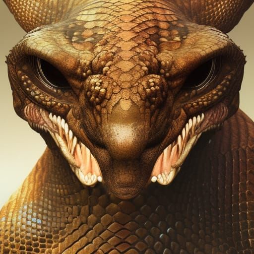 This humanoid has the face of a jackal, scales of a python, legs of a ...