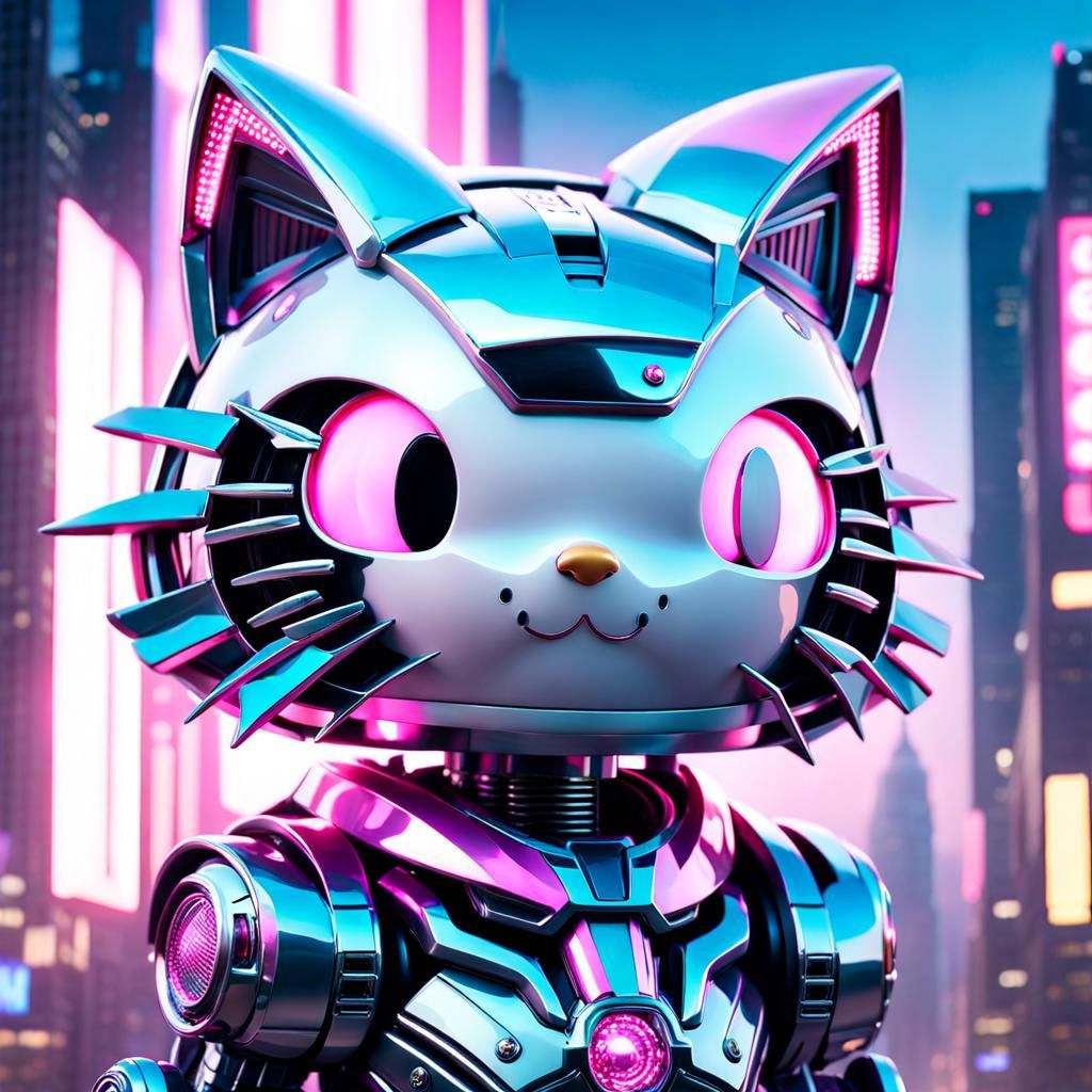 Hello kitty mecha - AI Generated Artwork - NightCafe Creator