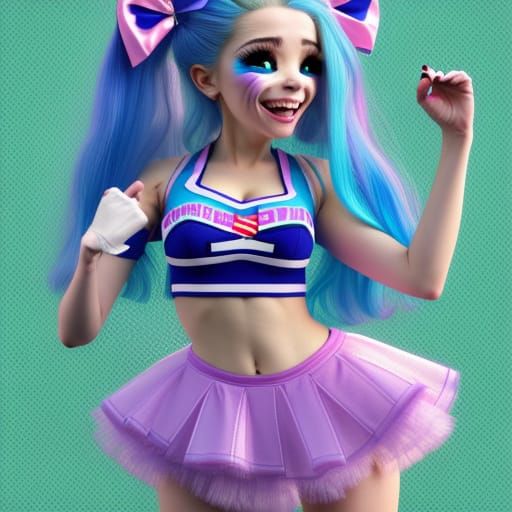 Belle Delphine cheerleader cosplay - AI Generated Artwork - NightCafe Creator