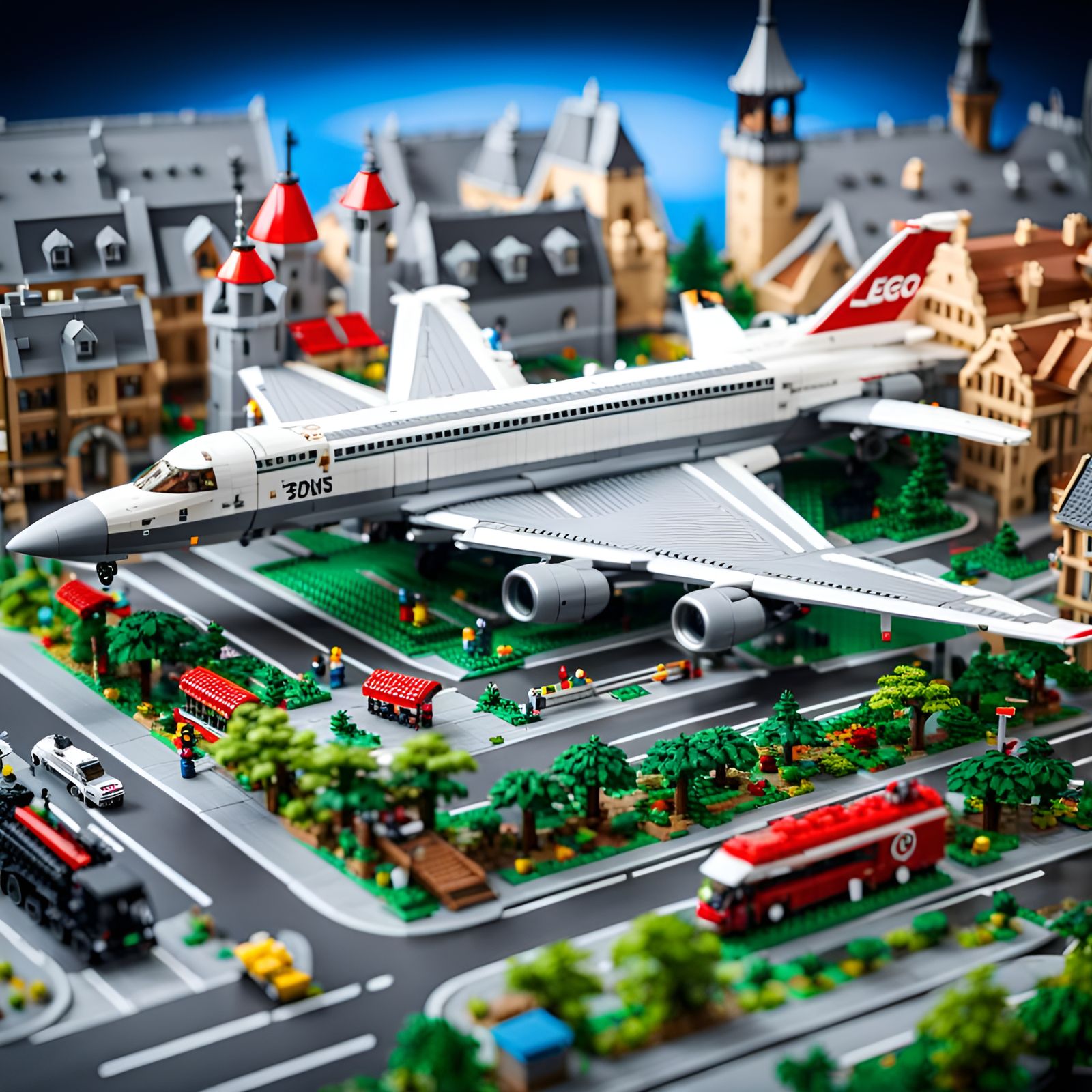 Intricately detailed Lego model. Canon tilt-shift lens. Professional ...