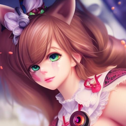 Cute Anime Cat Girl - AI Generated Artwork - NightCafe Creator