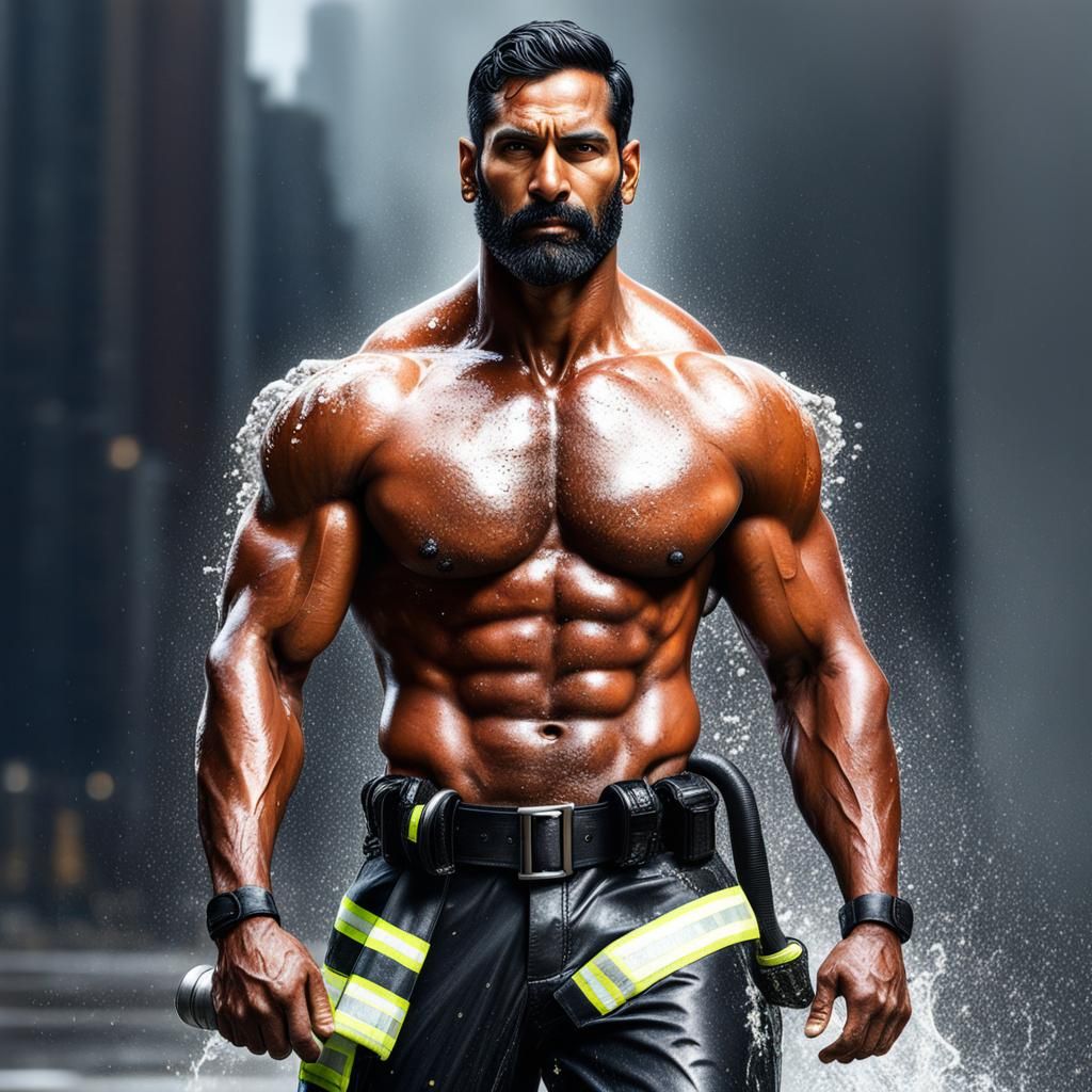 Indian firefighter - AI Generated Artwork - NightCafe Creator