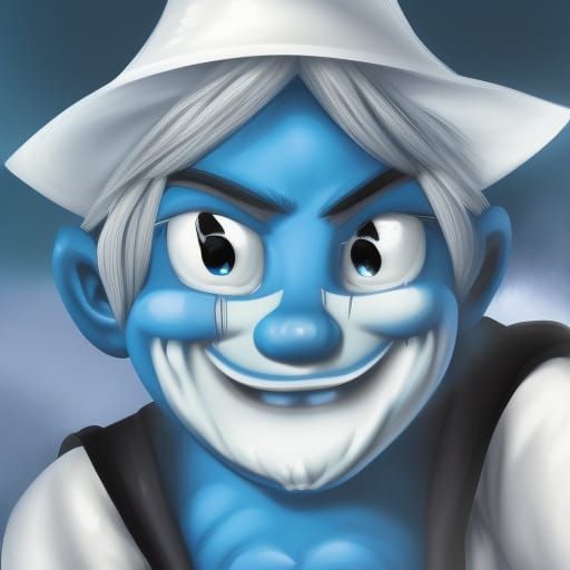 Grouchy Smurf - AI Generated Artwork - NightCafe Creator