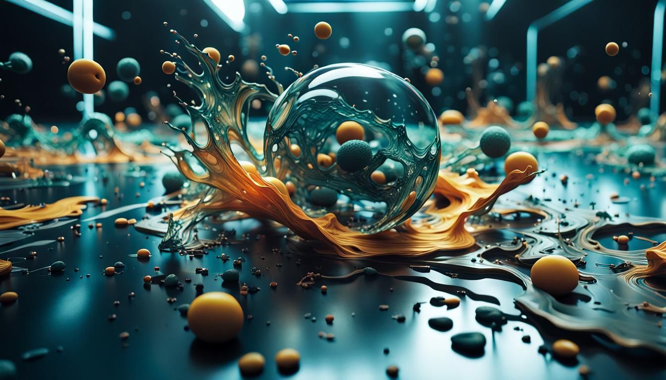 Macro hyper realistic photography, short frame, acetate render, organic abstract scfi material ...